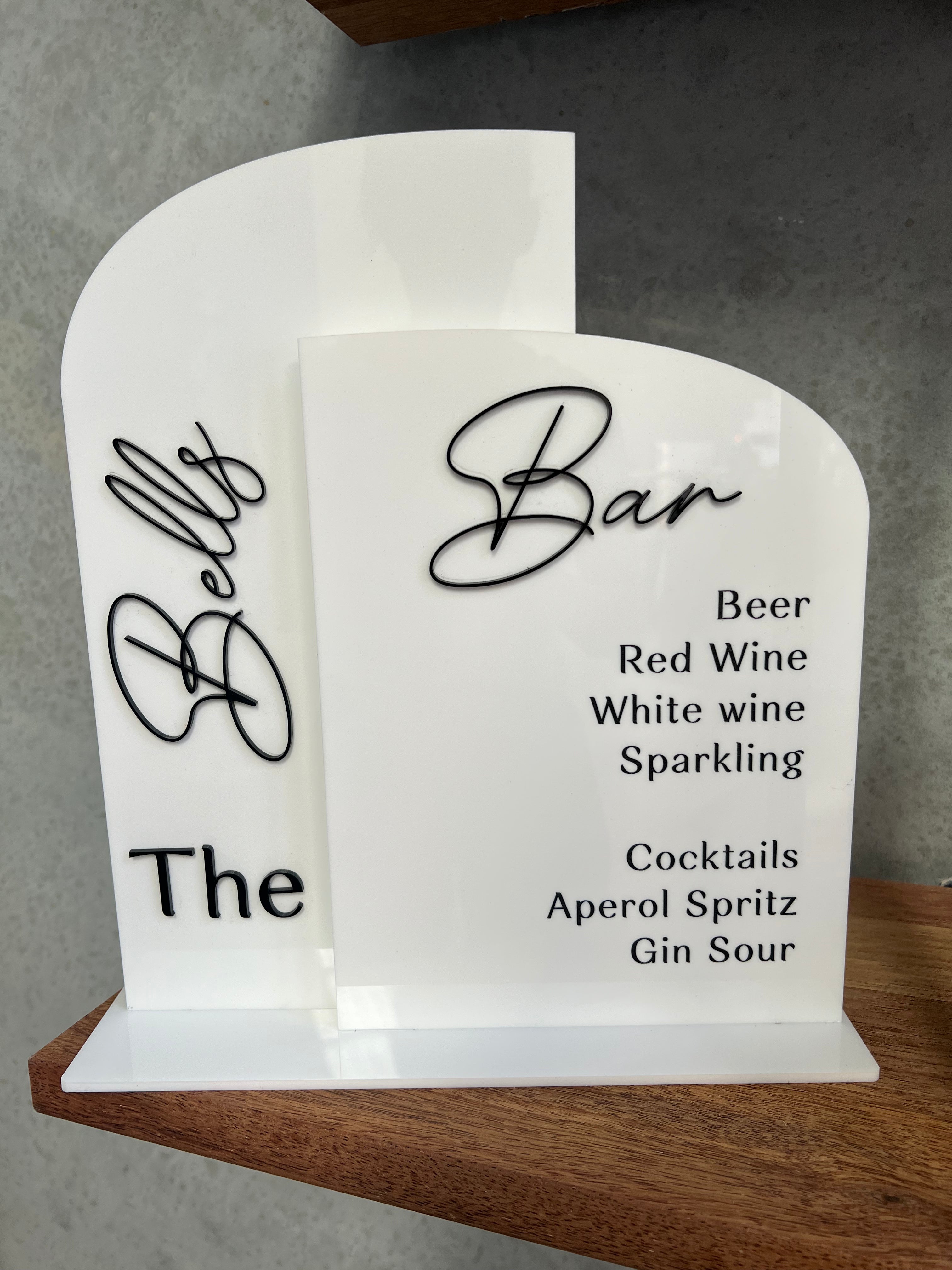 Bar signs double panel – Two Daisies Creative