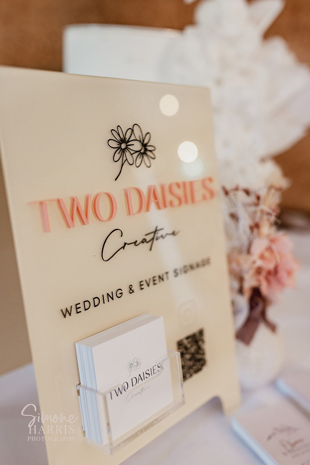 Business A-Frame sign with business card holder – Two Daisies Creative