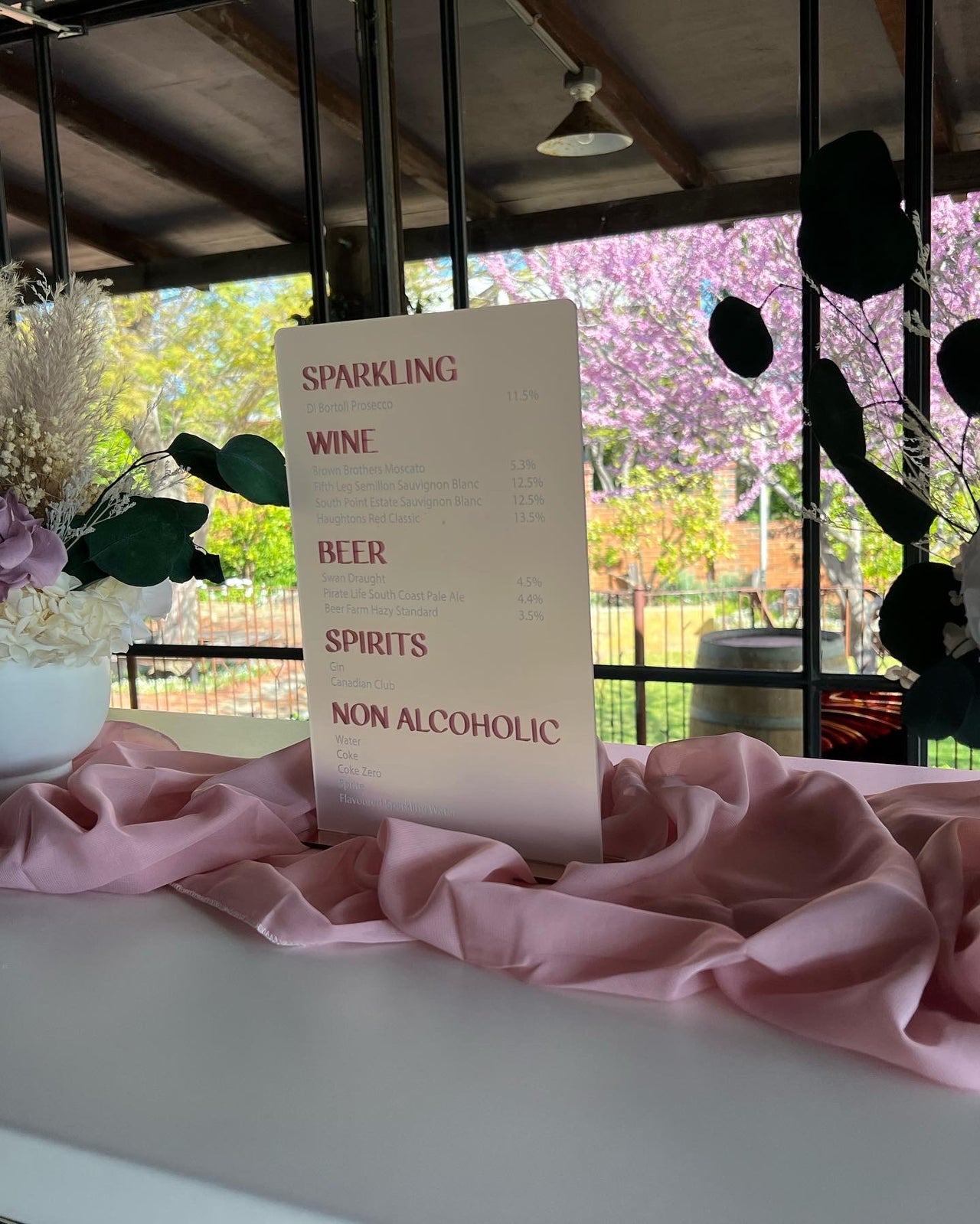 Large bar menu with 3D text – Two Daisies Creative