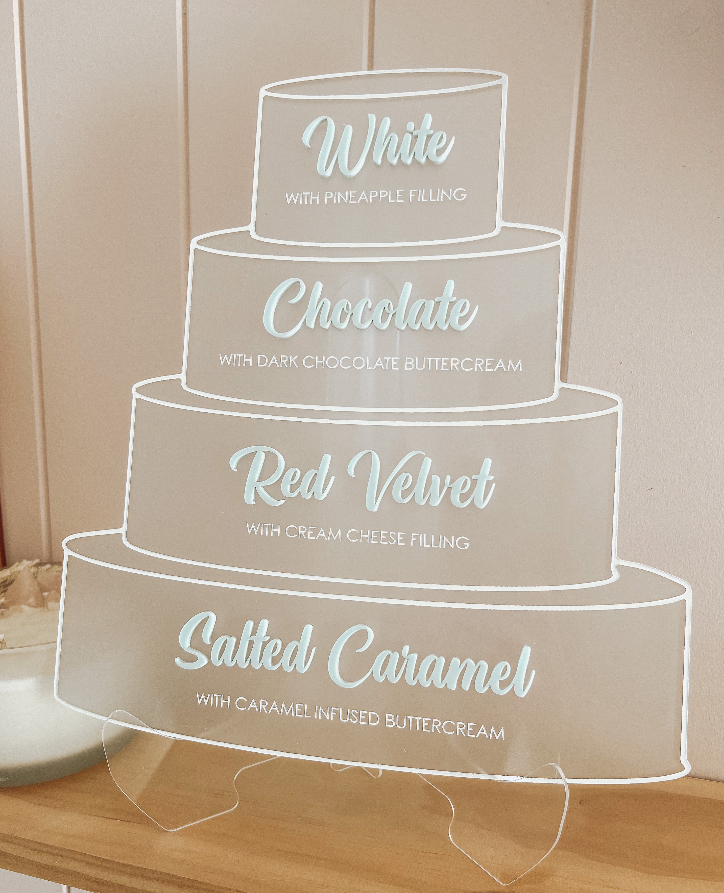 Acrylic cake sign – Two Daisies Creative